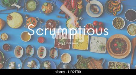 Scrumptious Delicious Appetizing Food Graphic Concept Stock Photo - Alamy