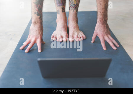 Man Yoga Practice Health Workout Concept Stock Photo - Alamy
