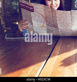 Girl Friendship Hangout Traveling Holiday Map Concept Stock Photo - Alamy