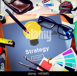 Strategy Light Bulb Icon Homepage Concept Stock Photo - Alamy