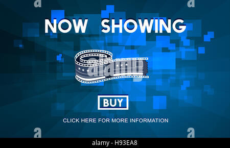 Now Showing Announcement Entertainment Time Concept Stock Photo - Alamy