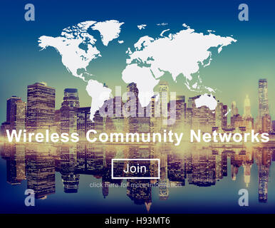 Wireless Community Networks Technology Hotspot Concept Stock Photo - Alamy