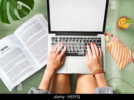 Female Hands Typing Macbook Concept Stock Photo - Alamy