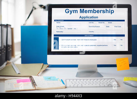 Gym Membership Application Form Request Concept Stock Photo - Alamy