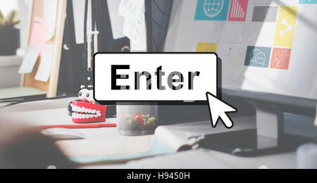 Enter Click Open Load Page Concept Stock Photo - Alamy