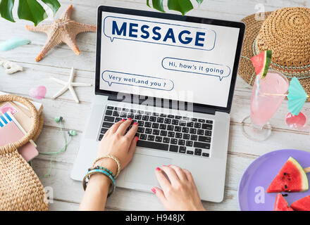 Message Text Mail Chat Communication Concept Stock Photo - Alamy