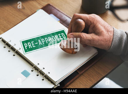 Pre-Approved Choice Mark Selection Status Option Concept Stock Photo ...