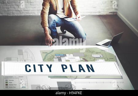 City Plan Municipality Community Town Management Concept Stock Photo ...