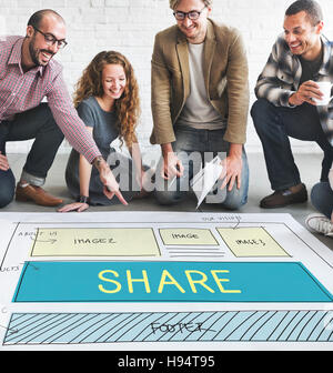 Web Design Layout Share Sharing Concept Stock Photo - Alamy