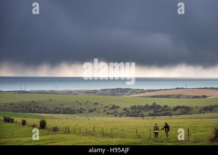 A storm rolling in over the English Channel near Shoreham today Stock ...