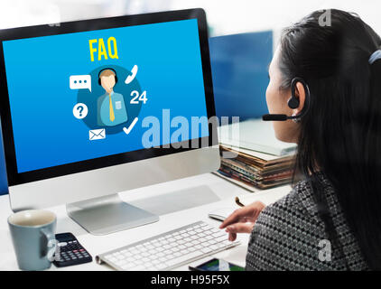 FAQ Enquiry Questions Guide Customer Support Concept Stock Photo - Alamy