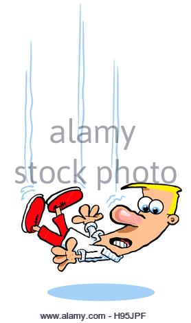 Cartoon boy fall down Stock Vector Art & Illustration, Vector Image ...