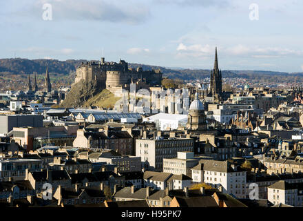 Edinburgh Old Town viewed from Edinburgh Castle, Scotland Stock Photo ...