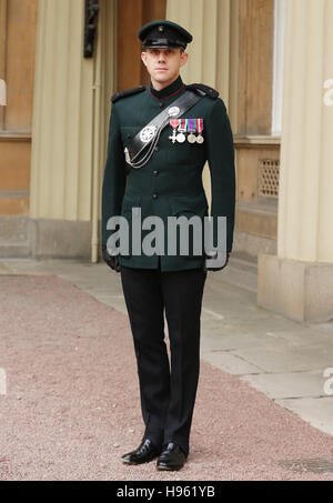 Major Andrew Todd, The Royal Gurkha Rifles with his MBE which he ...