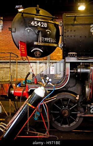Steam railway engine ,45428, 4-6-0, Black 5, "Eric Treacy" of the North ...