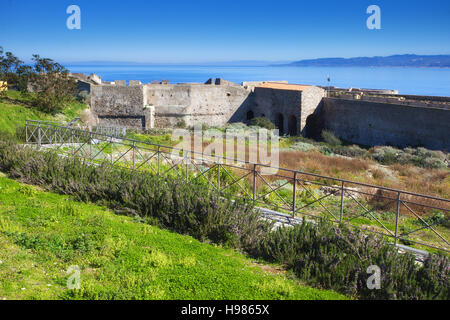 Milazzo castle and archaelogical ruins. Sicily Stock Photo - Alamy