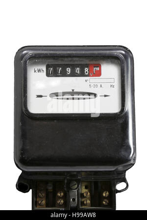 Electricity meter at the hydroelectric power plant of the Lech in ...