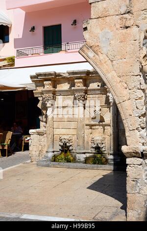 Venetian Rimondi fountain, Rethymno, Crete, Greek Islands, Greece Stock ...