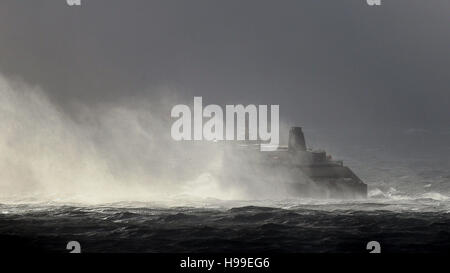 A DFDS ferry heads for the Port of Dover in Kent, as Storm Angus hits ...