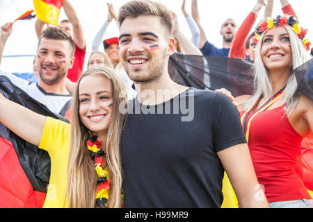 German soccer fans cheering Stock Photo - Alamy