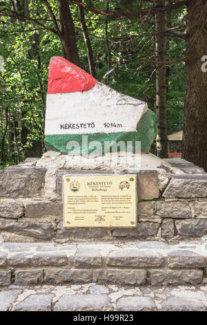 A rock marking the highest pick in Hungary - Kekesteto Stock Photo - Alamy