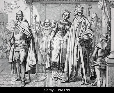 Conrad II, Conrad the Elder, 990 - 1039, historical illustration, 19th ...