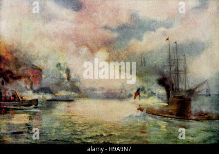 The Battle of Mobile Bay, Alabama of August 5, 1864 during the USA ...