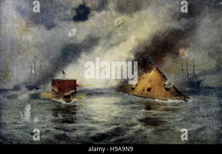 Battle between the Monitor and the Merrimac, Battle of Hampton Roads ...