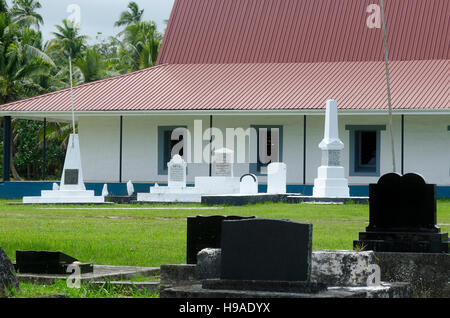 Church in centre of village, Tuapa, Niue, South Pacific, Oceania Stock ...