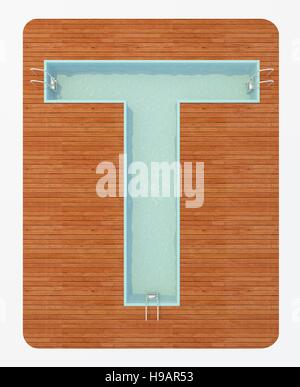 pool in the shape of a letter s. 3d rendering Stock Photo - Alamy