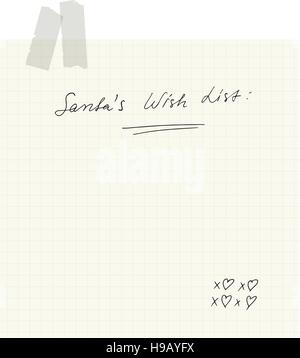 christmas wish list letter to santa claus for kids Stock Vector Image ...