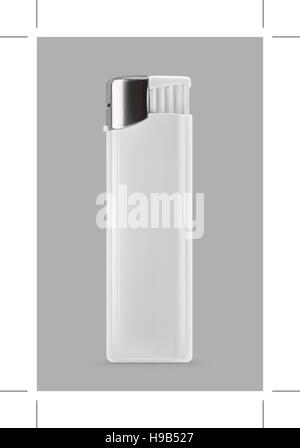 Realistic Template Blank White Lighter Empty Mock Up Stock Vector Image ...