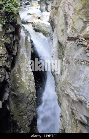 Water torrents through Stanghe, a crevice in Racines near Bolzano in ...