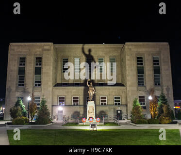 The Huron County Courthouse in Goderich Ontario, Canada illuminated at ...
