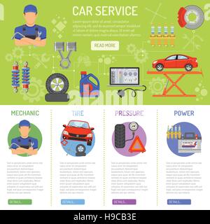 Car service infographics, auto repair spare parts, diagnostics and ...