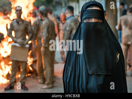 Iranian shiite muslim woman after rubbing mud on her chador during the ...