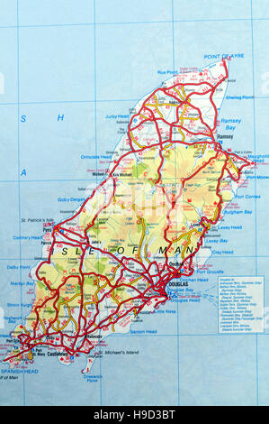 Road Map of the Isle of Man Stock Photo - Alamy
