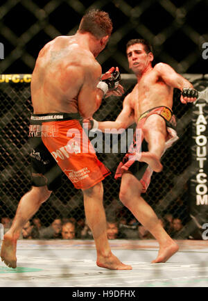 Sean Sherk, left, fights Kenny Florian at the Ultimate Fighting ...
