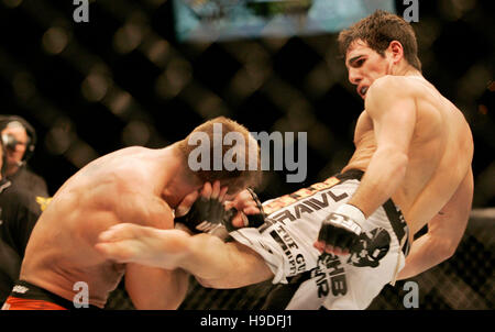 Sean Sherk, left, fights Kenny Florian at the Ultimate Fighting ...