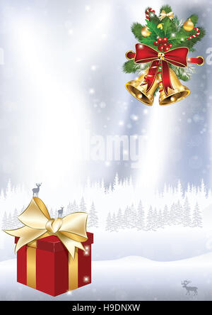 Elegant Christmas and New Year background / greeting card with winter ...