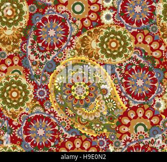 Seamless pattern with paisley ornament. Ornate floral decor. Vector ...