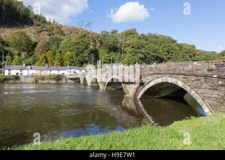 Dovey Bridge (Pont a'r Dyfi) built in 1805, crossing the River Dovey ...