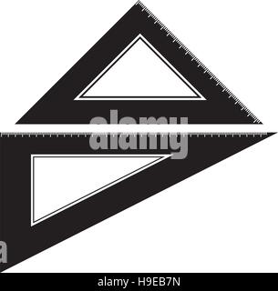 black silhouette rules for drawing and protractor vector illustration ...