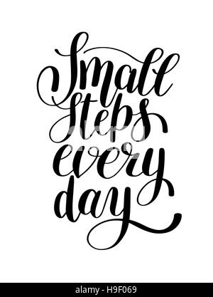 Small steps every day. Inspirational quote on blurred bright background ...