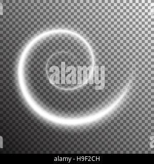 Magic spiral white light glow effect vortex wave vector. Wind swirl and ...