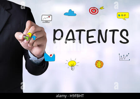Folder with the label Patents, business concept Stock Photo - Alamy