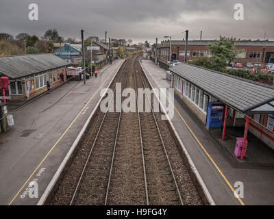 Guiseley train station, near Leeds, West Yorkshire, on the West ...