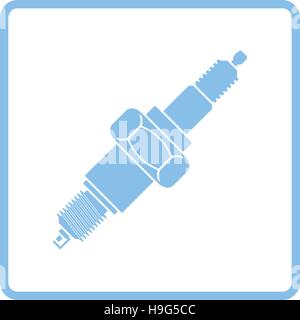 Spark plug icon. Blue frame design. Vector illustration Stock Vector ...