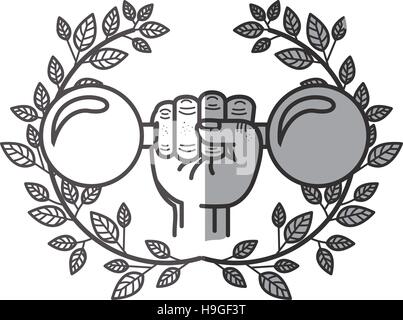 weight inside wreath icon. Healthy lifestyle fitness and sport theme ...