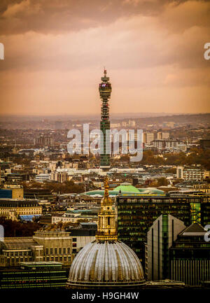 Aerial view of the BT Tower, London. PRESS ASSOCIATION Photo. Picture ...